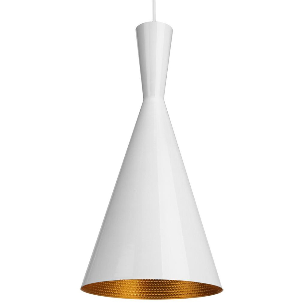 LV Luce White & Gold Retro Ceiling Single Suspended Pendant Geometric ...